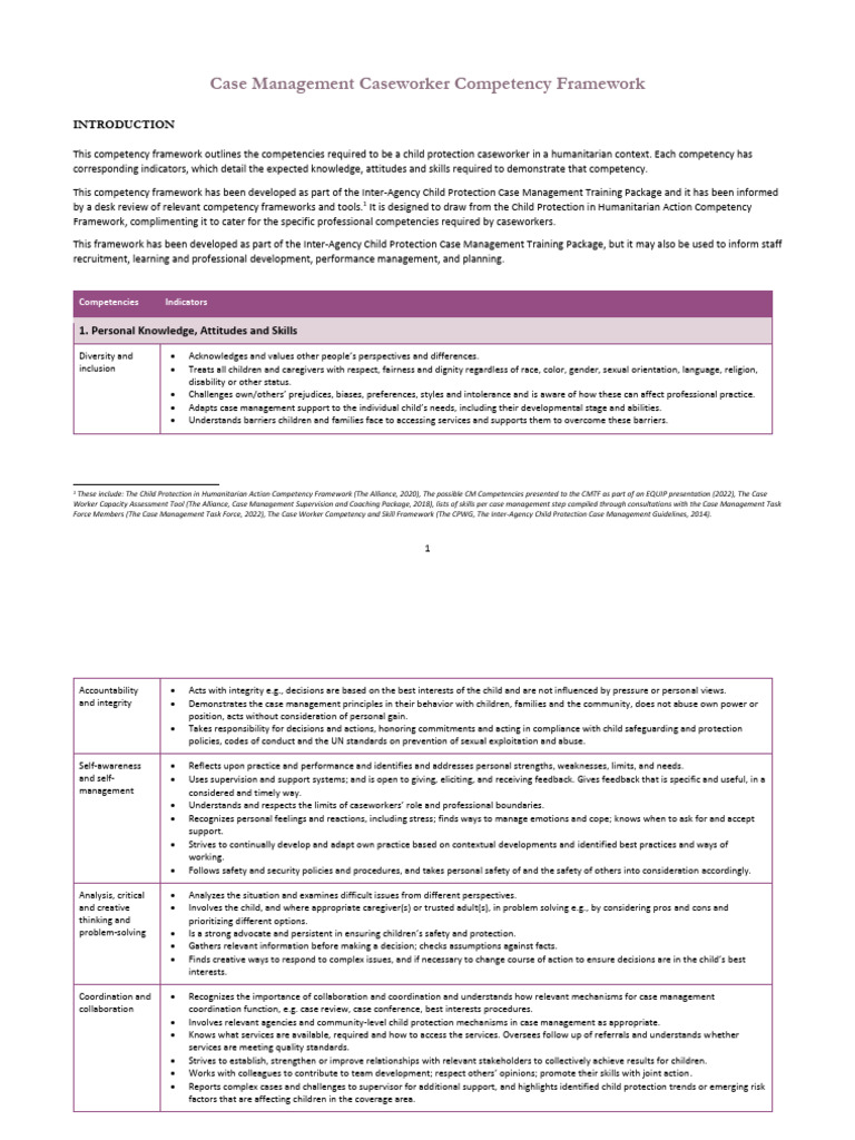 Child Protection Caseworker Competencies | PDF | Communication ...