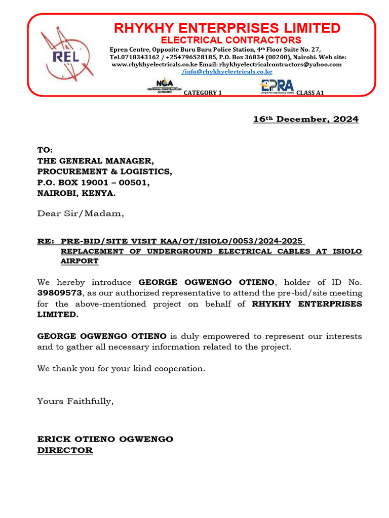 SITE VISIT LETTER | PDF