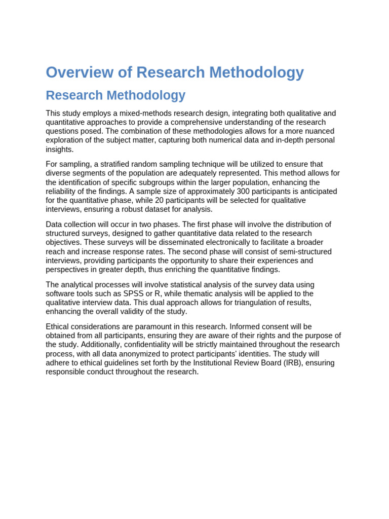 Overview of Research Methodology | PDF