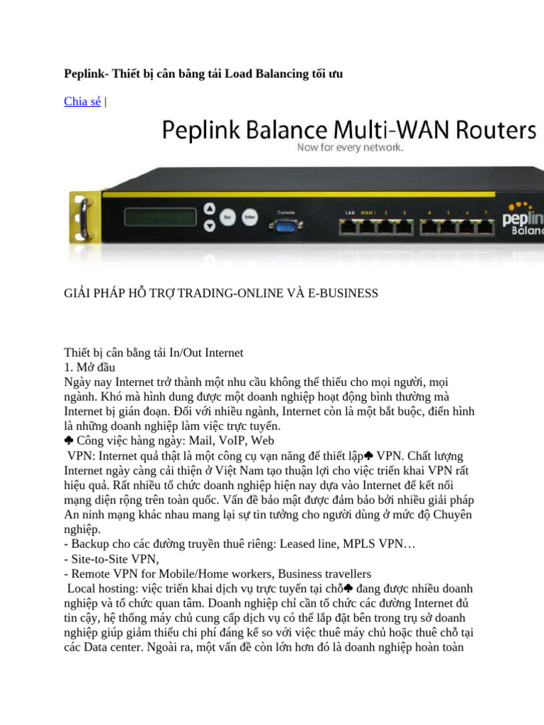 Peplink | PDF