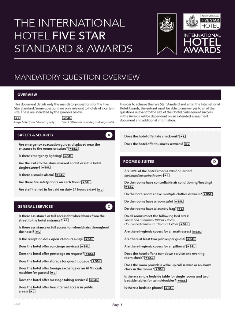 Five Star Hotel Mandatory Question Docs | PDF | Bathroom | Hotel