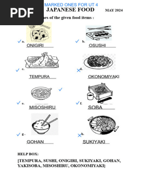 Japanese Food Worksheets Food Archives Japan Foundation, Sydney