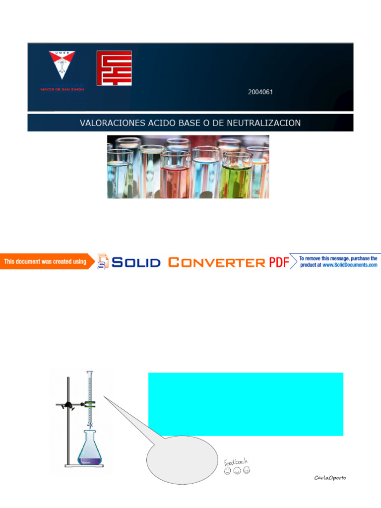 Valoraciones ACIDO BASE I | PDF | Ácido | Constante de disociación ácida