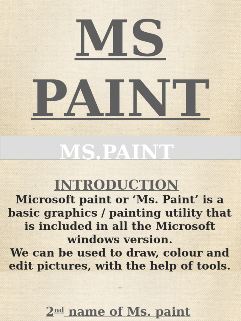 PAINT Presentation | PDF | Software | Computing