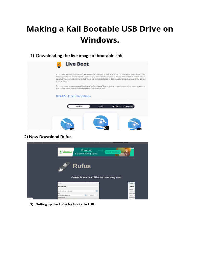 Create Kali Bootable USB on Windows | PDF