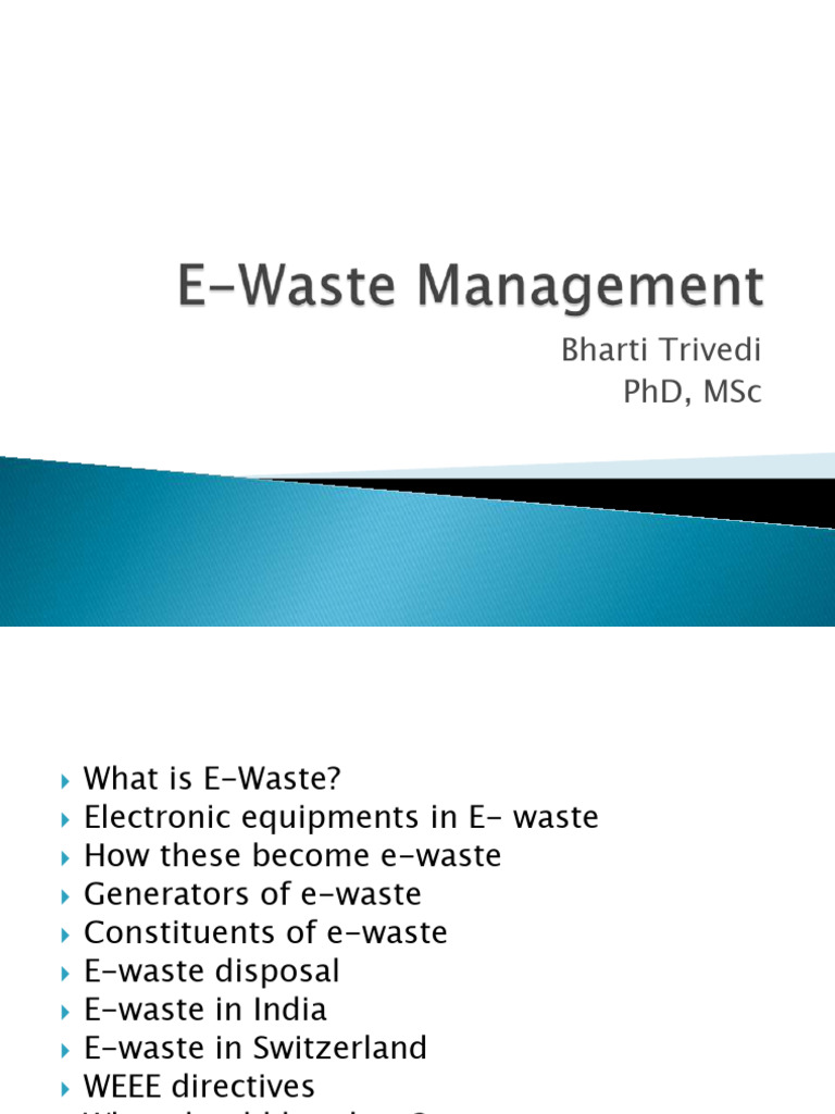 10. E-waste Management | PDF | Electronic Waste | Home Appliance