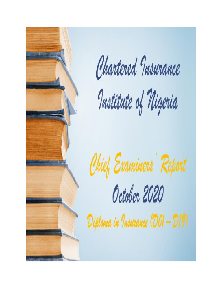 CII Nigeria D01 Exam Paper 2020 | PDF | Insurance | Life Insurance