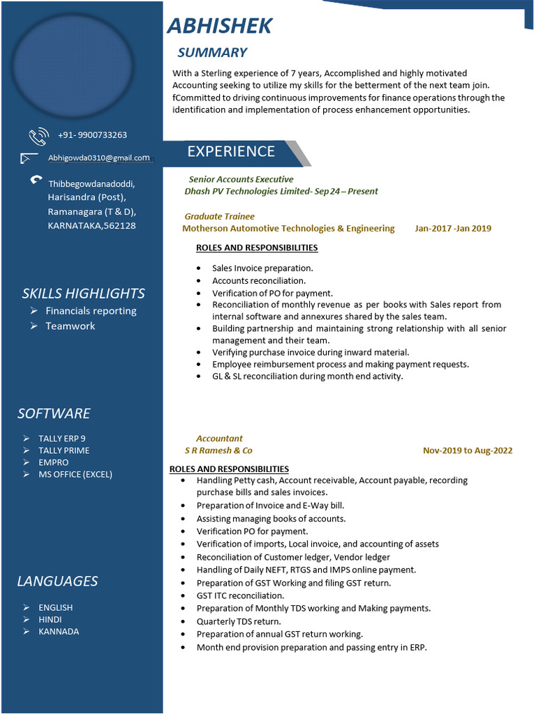 Resume Abhishek | PDF | Accounts Payable | Payments