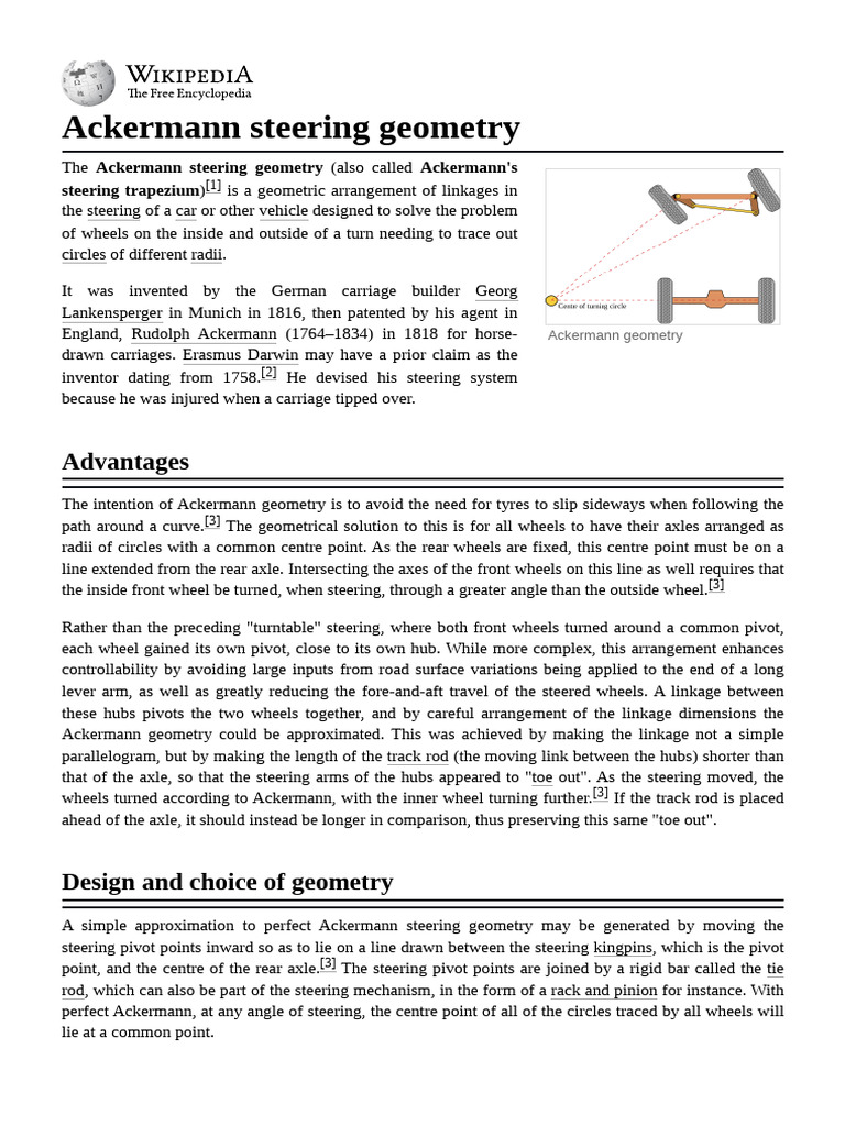 Ackermann Steering Geometry | PDF | Land Vehicles | Transportation ...