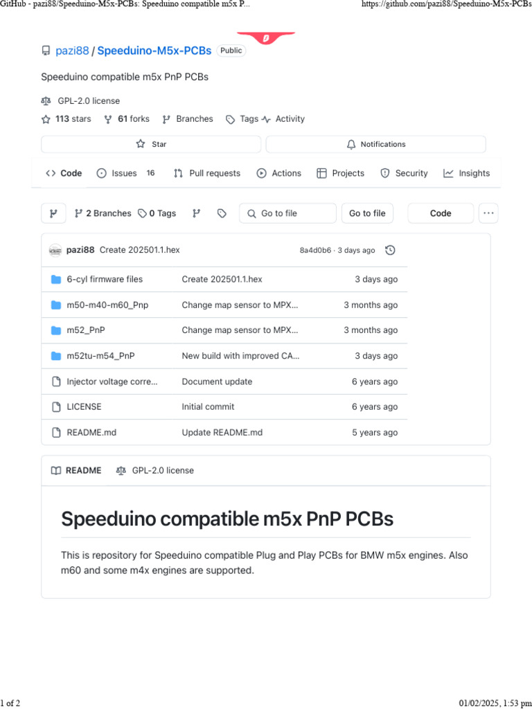 GitHub - Pazi88 - Speeduino-M5x-PCBs - Speeduino Compatible m5x PNP PCBs | PDF | Software ...