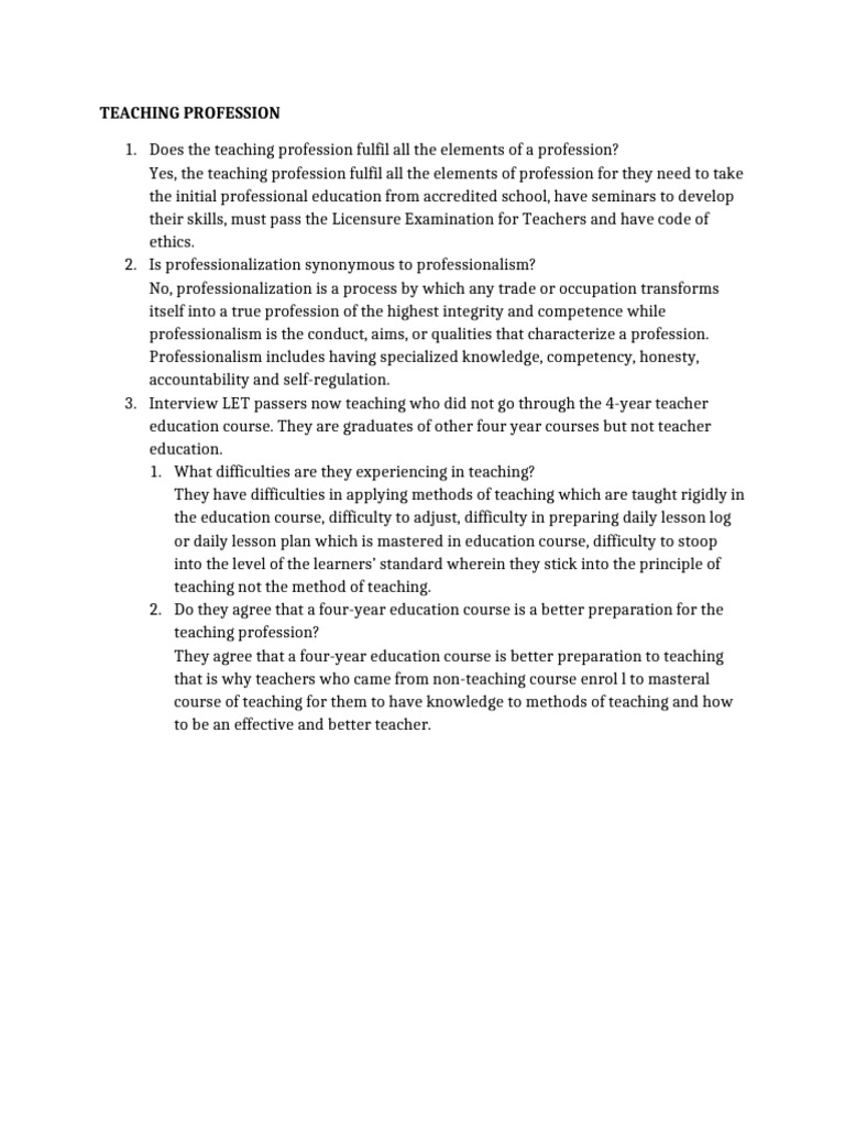 1 Teaching Profession | PDF