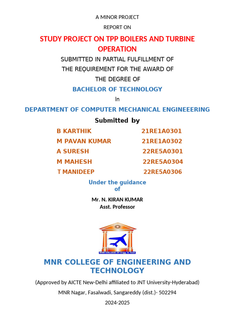 MECH-MINOR-PROJECT-FRONT PAPERS (PDF)[1] | PDF