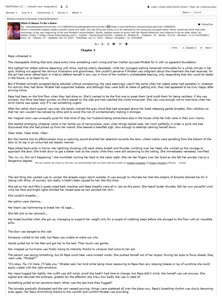 What It Means To Be A Sister Chapter 3, An Encanto Fanfic - FanFiction | PDF
