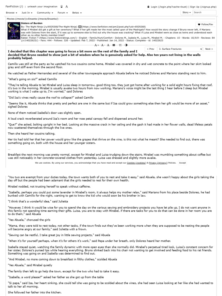 Sisters of Burden Chapter 3_ Surface Fractures, an encanto fanfic _ FanFiction | PDF