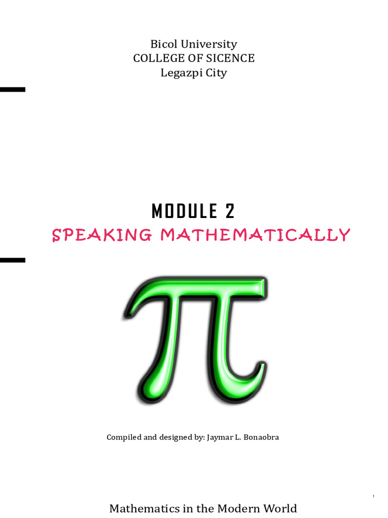 MMW - Module - 2 - Speaking Mathematically | PDF | Set (Mathematics ...