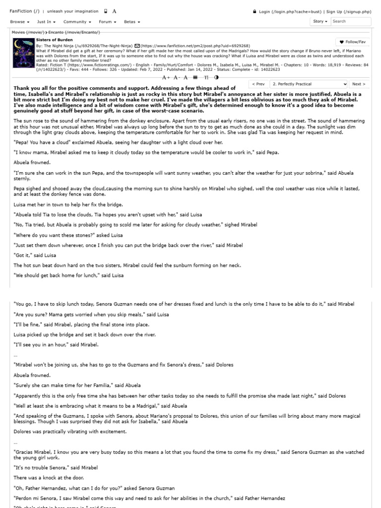 Sisters of Burden Chapter 2_ Perfectly Practical, an encanto fanfic ...