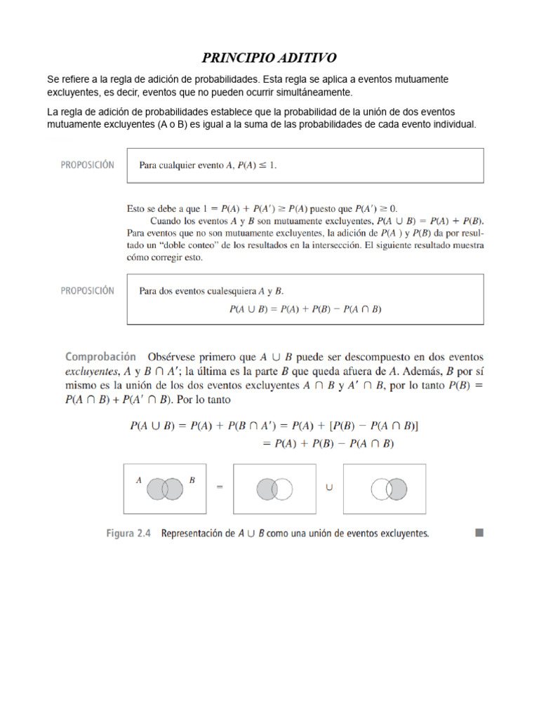 Regla de Adición de Probabilidades | PDF