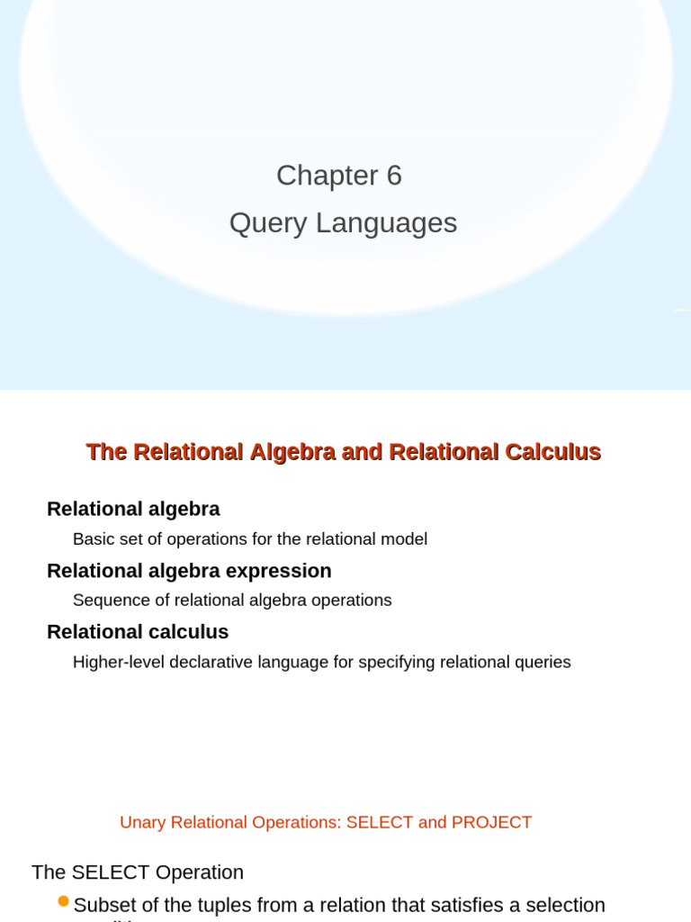 Chapter 6 - Query Languages | PDF | Relational Model | Computer Programming