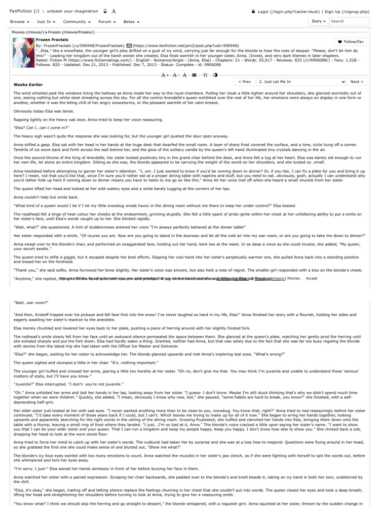 Frozen Fractals Chapter 2_ Just Let Me In, a frozen fanfic _ FanFiction | PDF