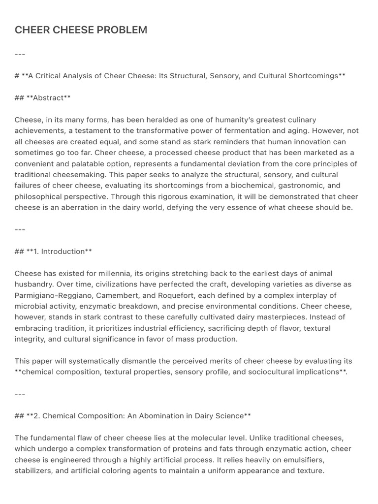 Cheer Cheese Problem | PDF | Cheese | Taste