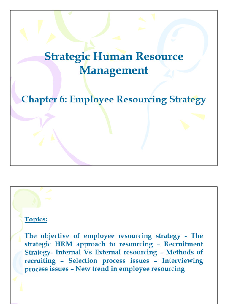 6. Employee Resourcing Strategy | PDF | Human Resource Management ...