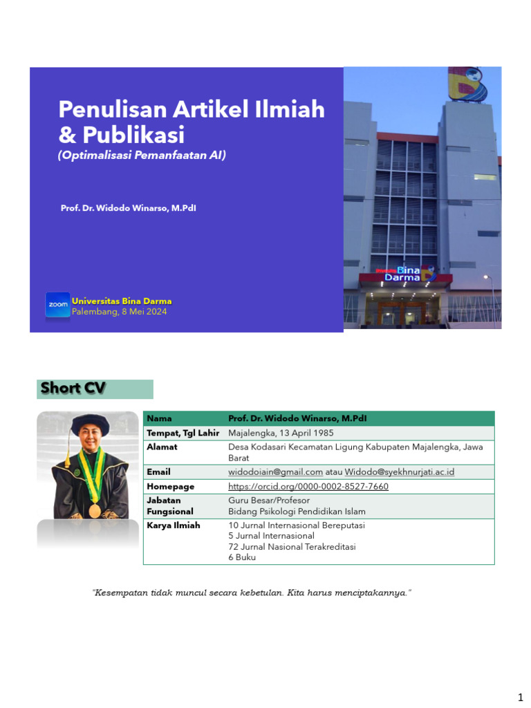Optimalisasi Penulisan Artikel Ilmiah | PDF