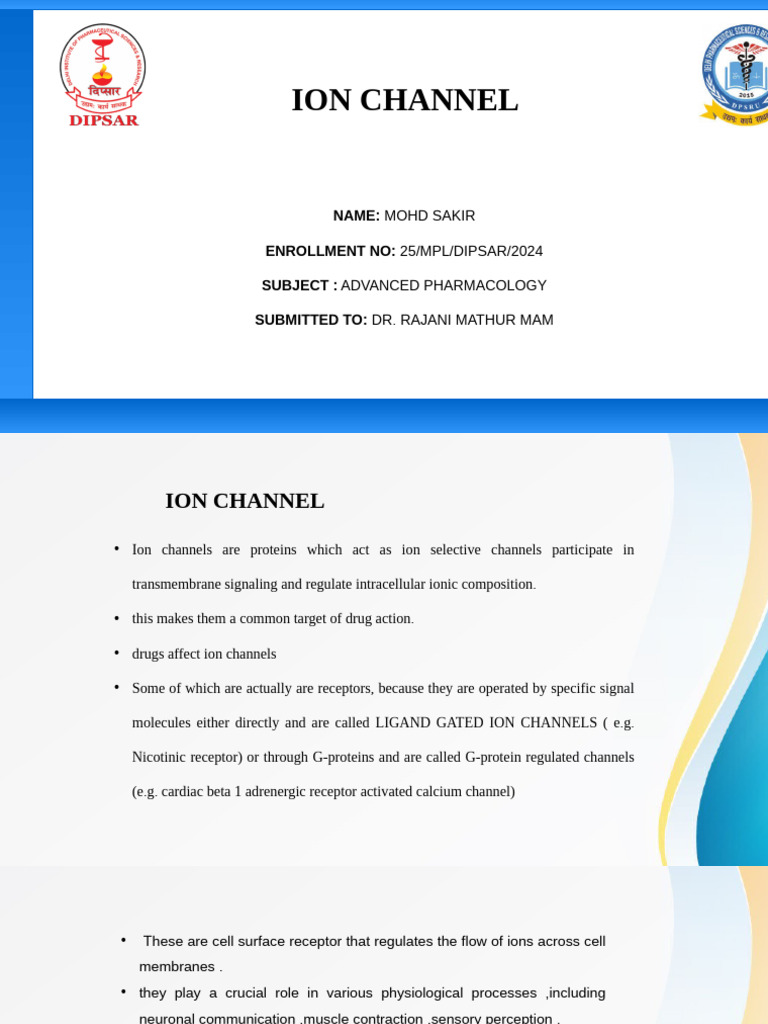 Overview of Ion Channel Receptors | PDF | Ion Channel | Receptor ...