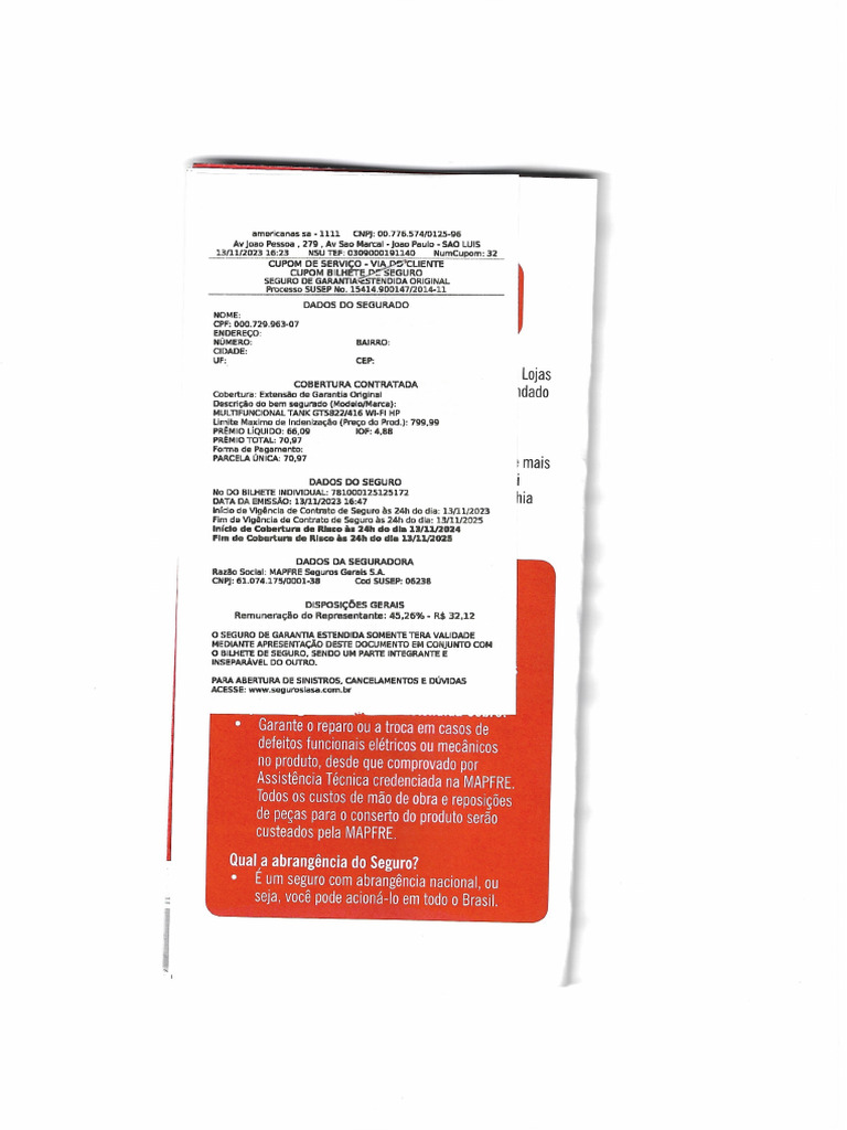 Recibo Gar Est Impres HP13112023 | PDF