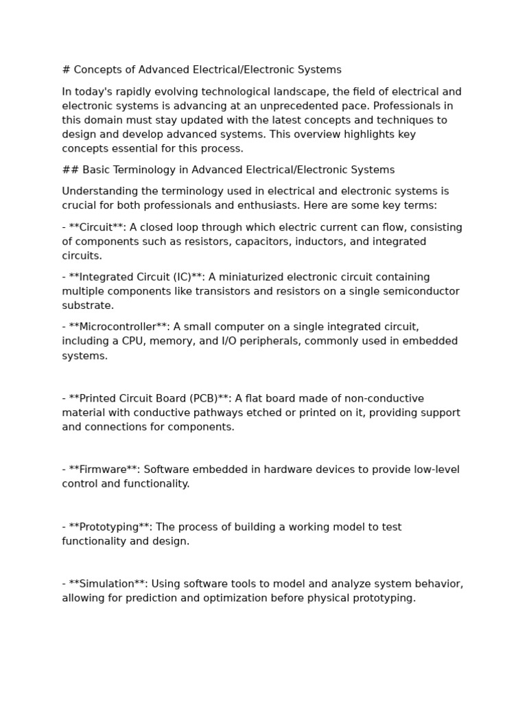 Advanced Electrical/Electronic Systems Guide | PDF | Electronic Circuits | Electronics