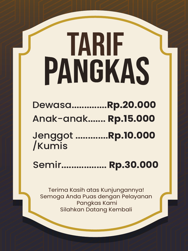 Tarif Pangkas | PDF