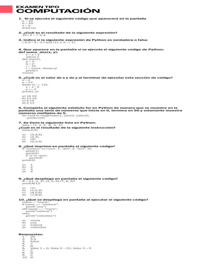 Examen Tipo Compu | PDF