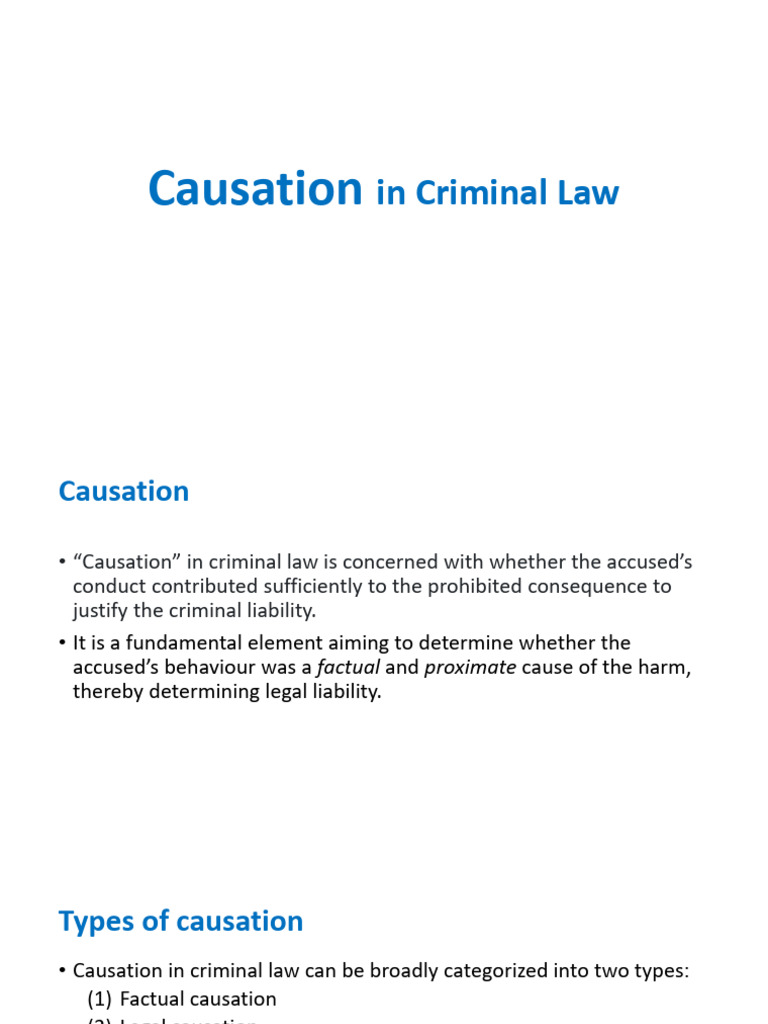 Causation in Criminal Law | PDF | Causation (Law) | Proximate Cause