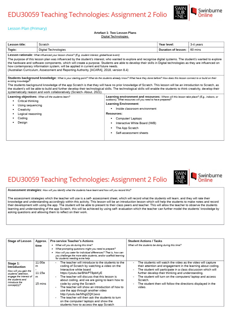 Lesson Plan Primary Final | PDF | Lesson Plan | Teachers