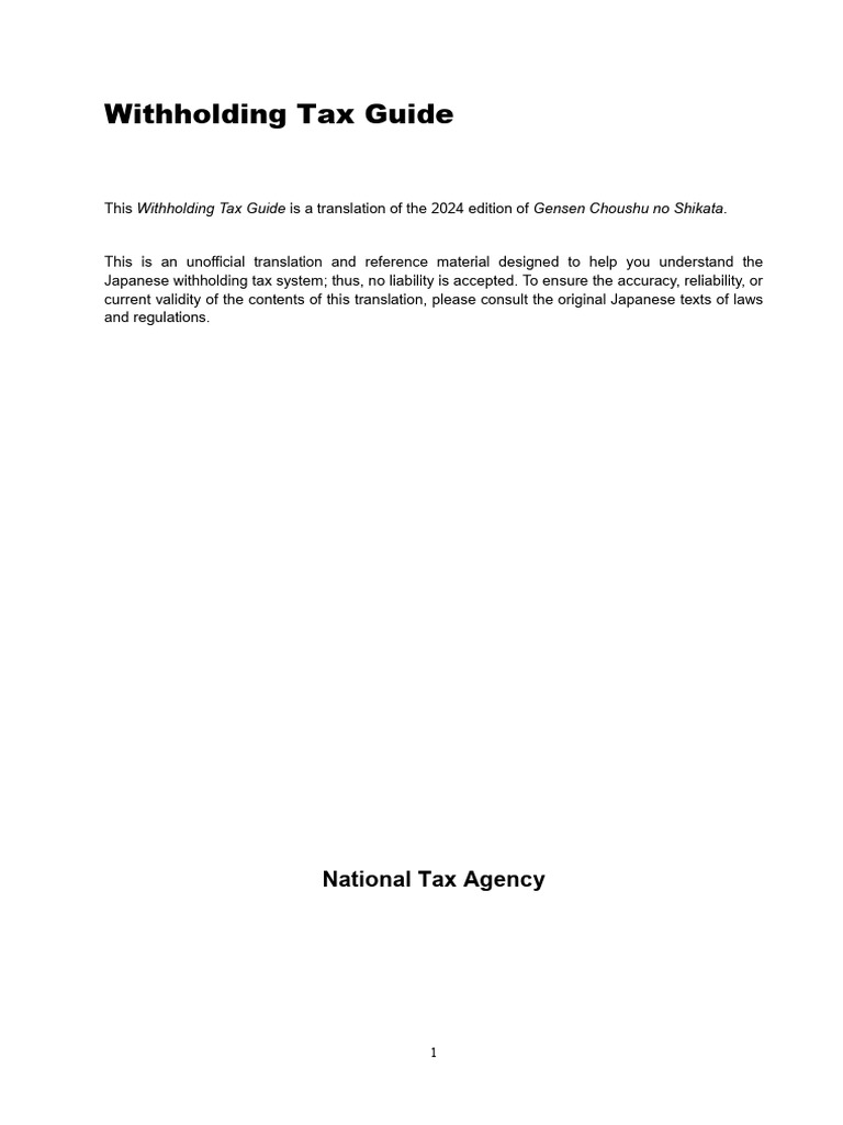 NTA Withholding Tax Guide 2024 | PDF | Income Tax | Employee Benefits