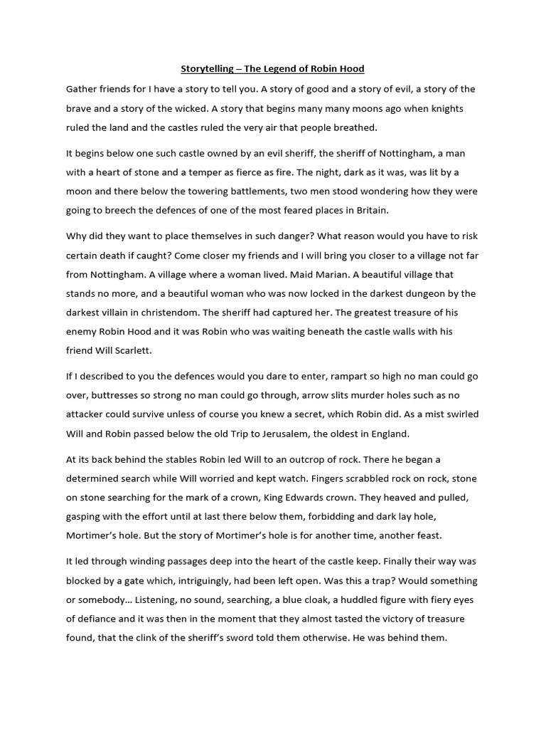 Lesson 4.2 Robin Hood | PDF