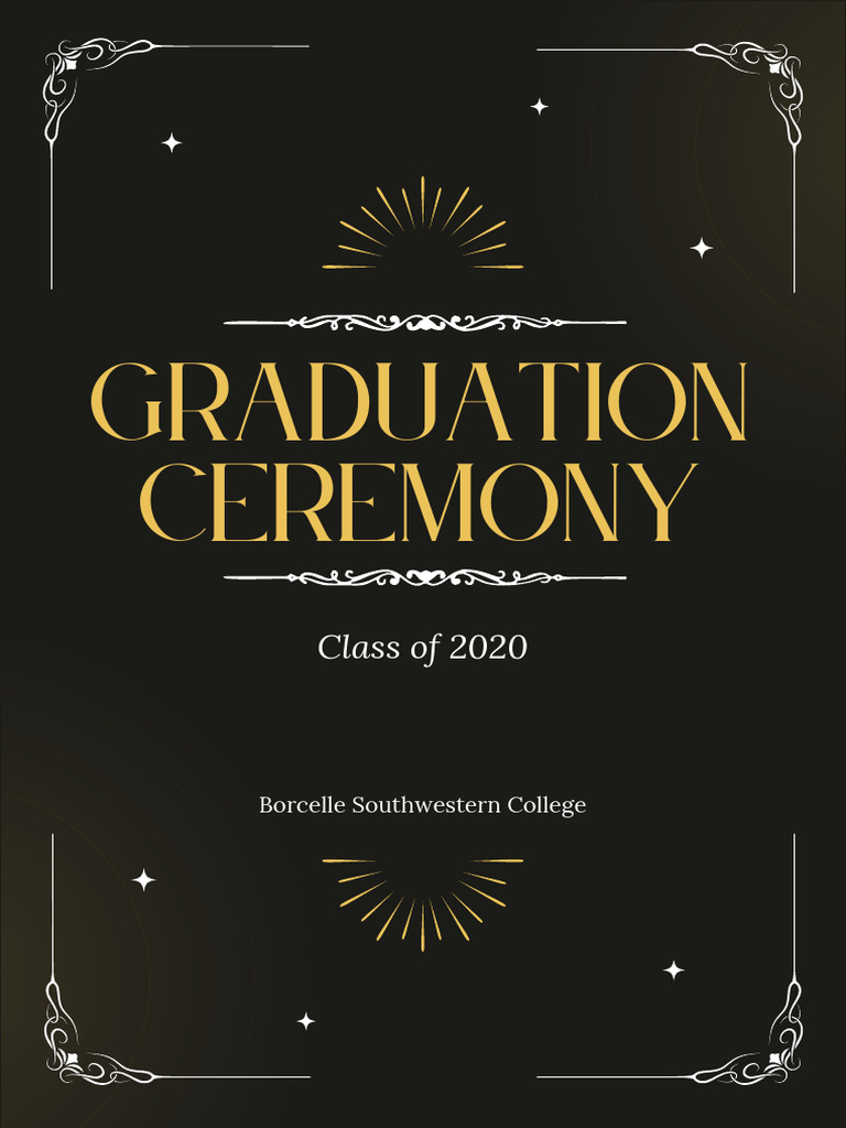 Black Yellow Vintage Graduation Ceremony Program | PDF