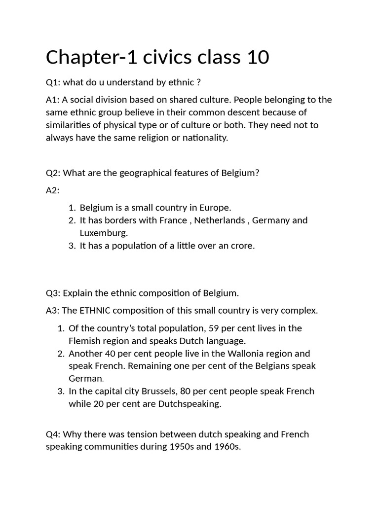 Ethnic Composition of Belgium and Sri Lanka | PDF