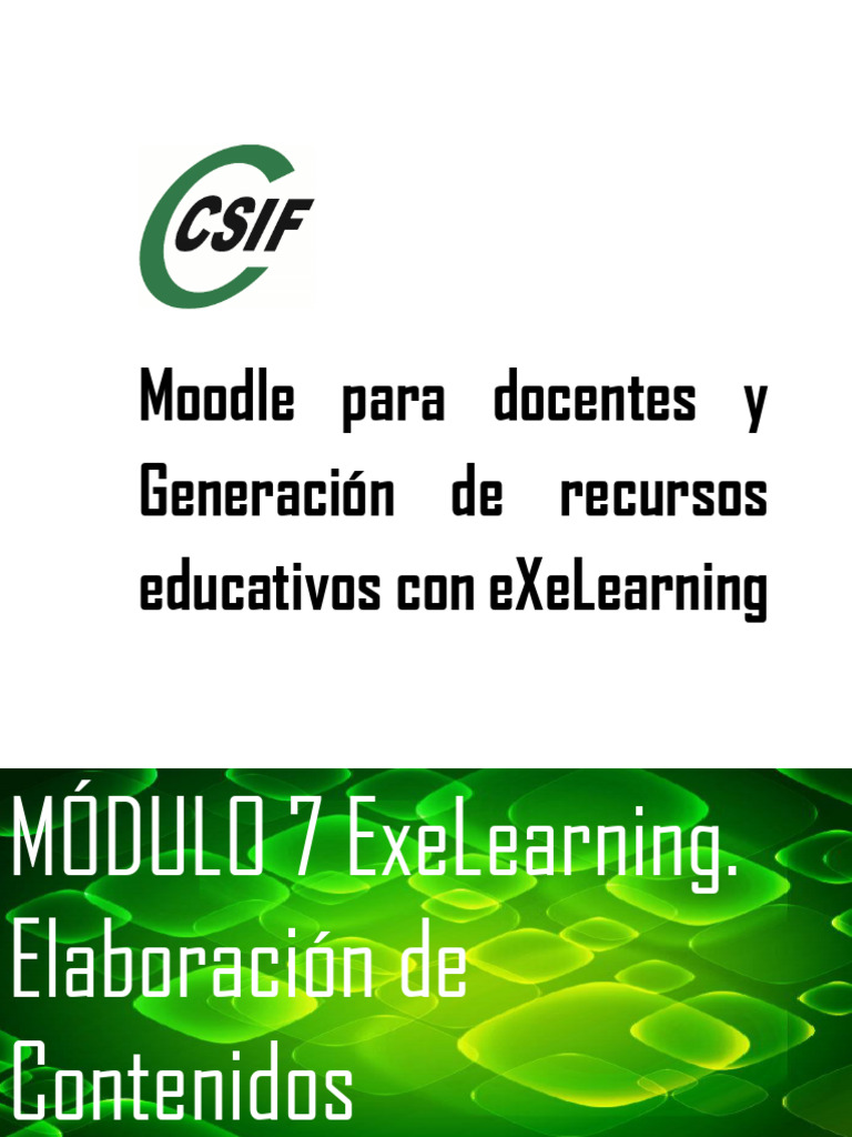 MODULO7 ExeLearning Elaboracion Contenidos 2022 | PDF | Moodle | Ingeniería de software