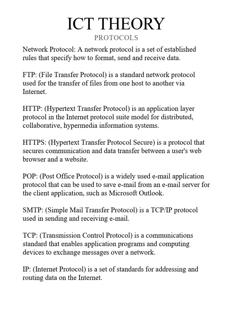 ICT PROTOCOLS | PDF