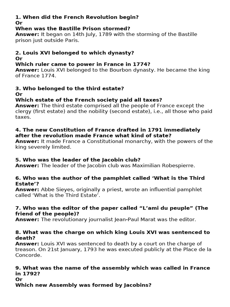 Chapter 1 History Class 9 | PDF | French Revolution | Taxes