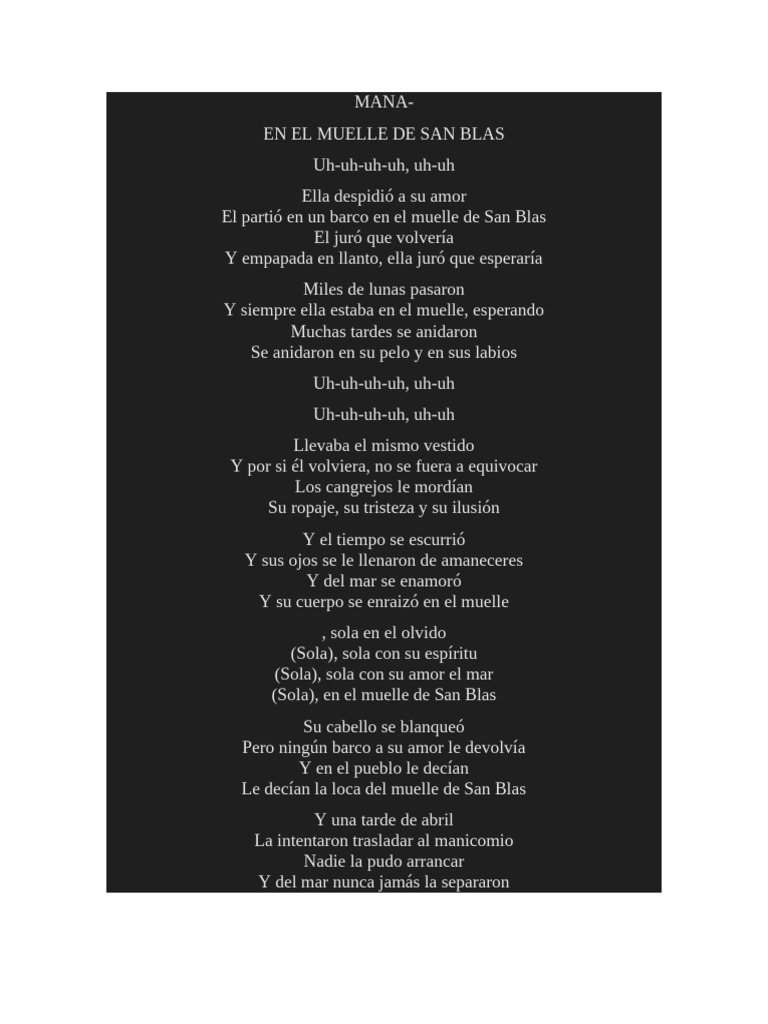 MANA EN EL MUELLE DE SAN BLAS | PDF