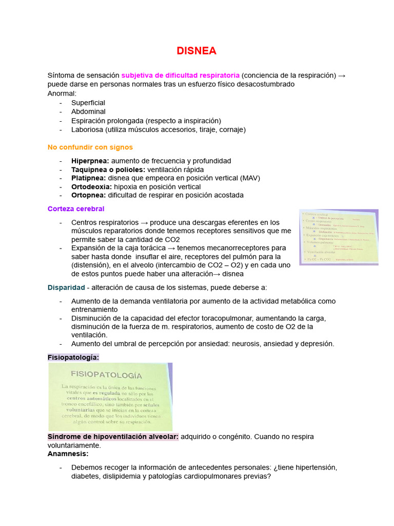 Disnea y Dolor Torácico: Causas y Evaluación | PDF | Insuficiencia ...