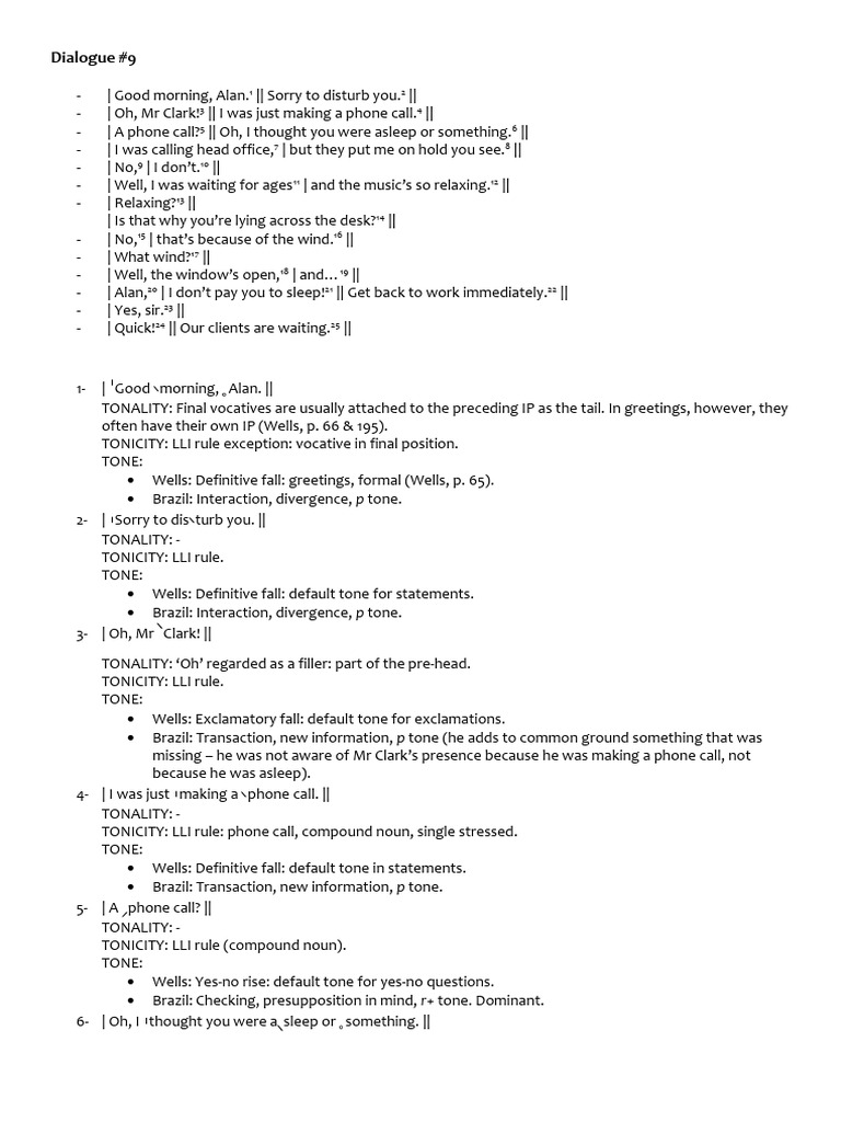 Office Dialogue on Work Dynamics | PDF | Tone (Linguistics) | Syntax
