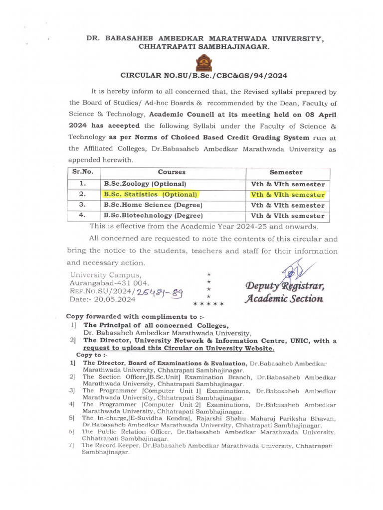 B.SC - Statistics (Opt) VTH and VIth Sem | PDF