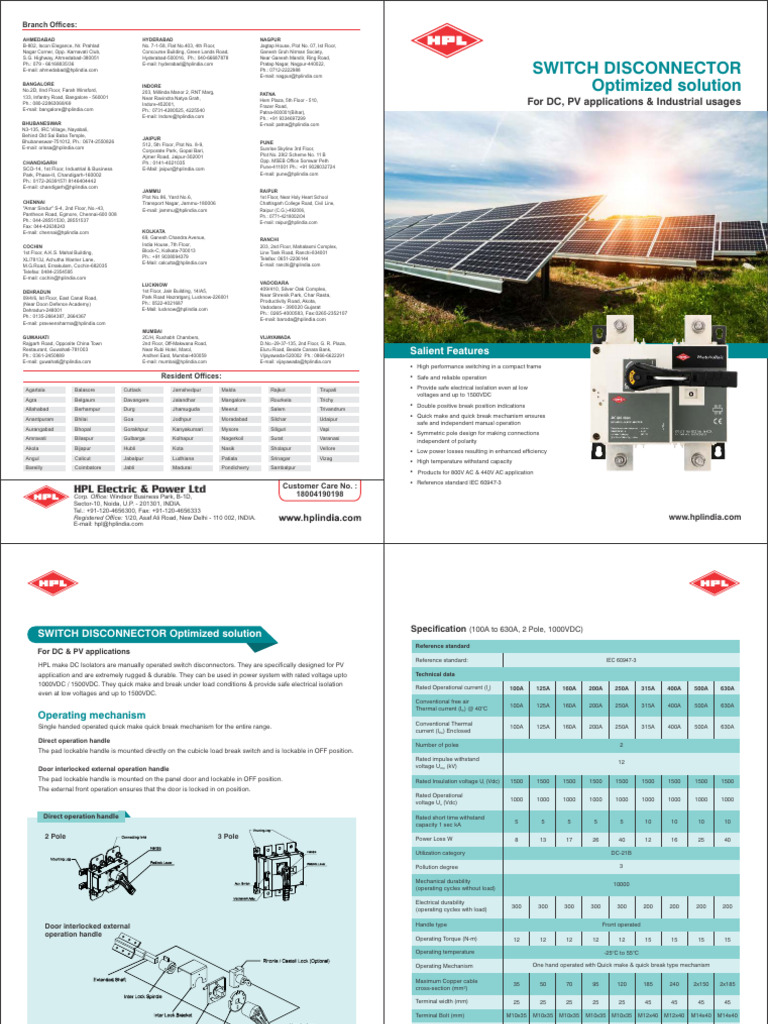 DC Switch Disconnector | PDF | Alternating Current | Insulator (Electricity)