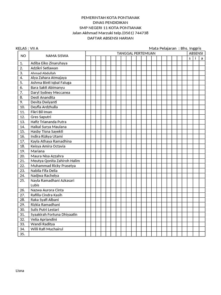 Absensi Harian | PDF