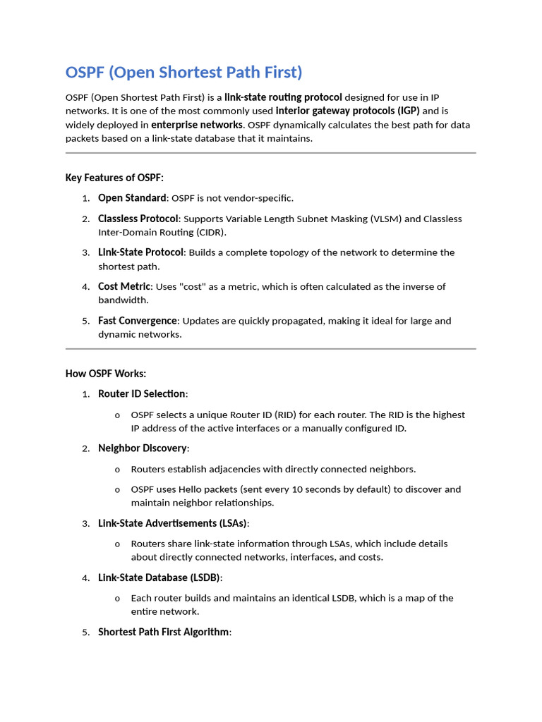Ospf Pdf Routing Internet Protocols