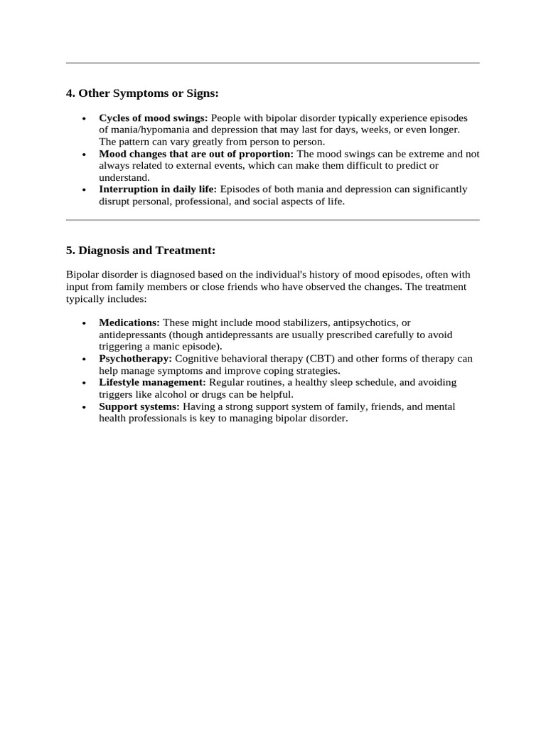 Understanding Bipolar Disorder Symptoms and Treatment | PDF
