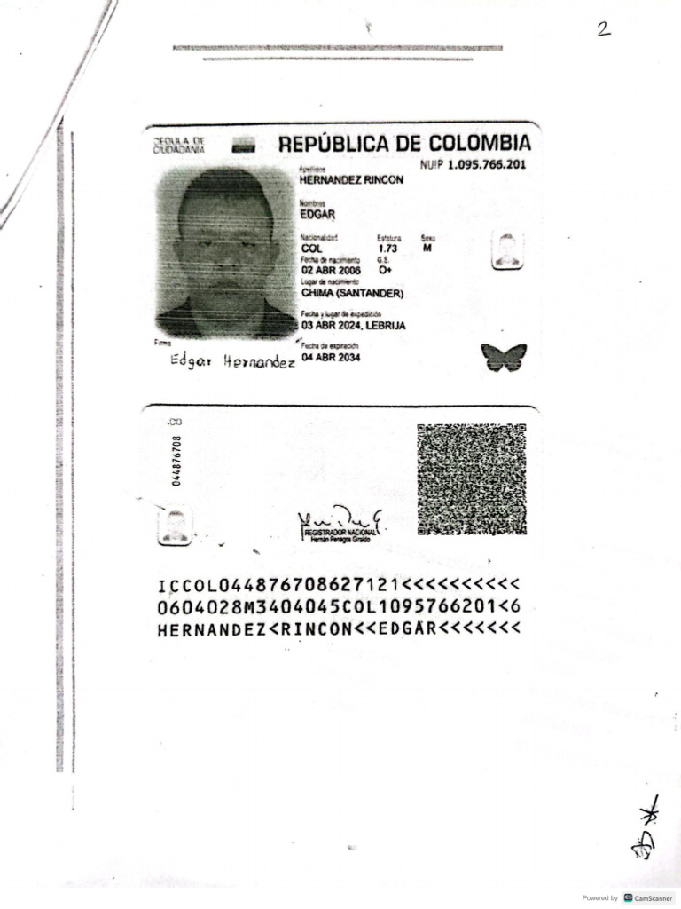 Cedula Edgar Hernandez Rincon | PDF