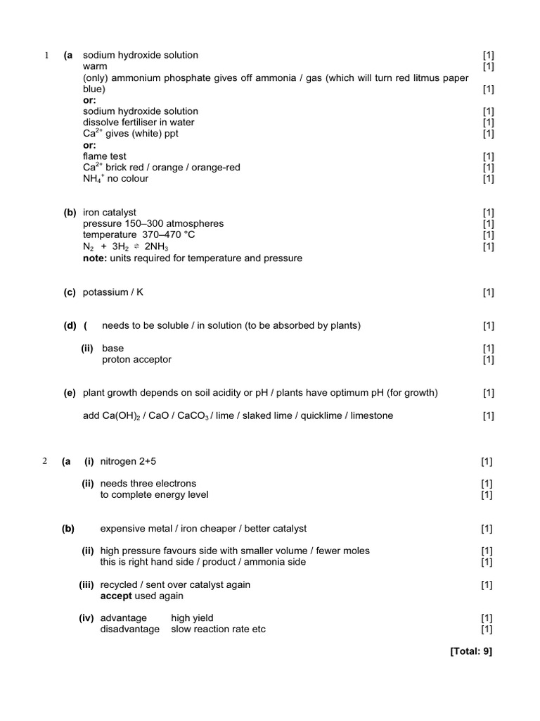 Nitrogen & Fertilisers 2 MS | PDF | Chemical Reactions | Ammonia